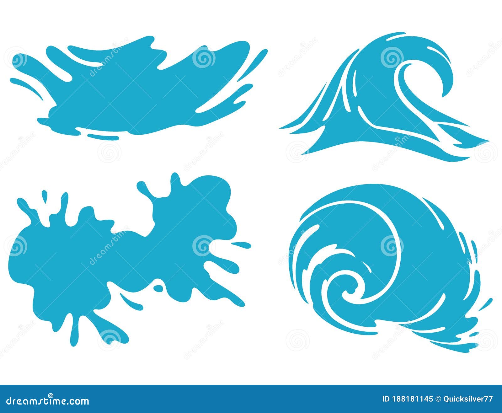 Different Water Dynamic Shape Set Stock Vector - Illustration of drop ...