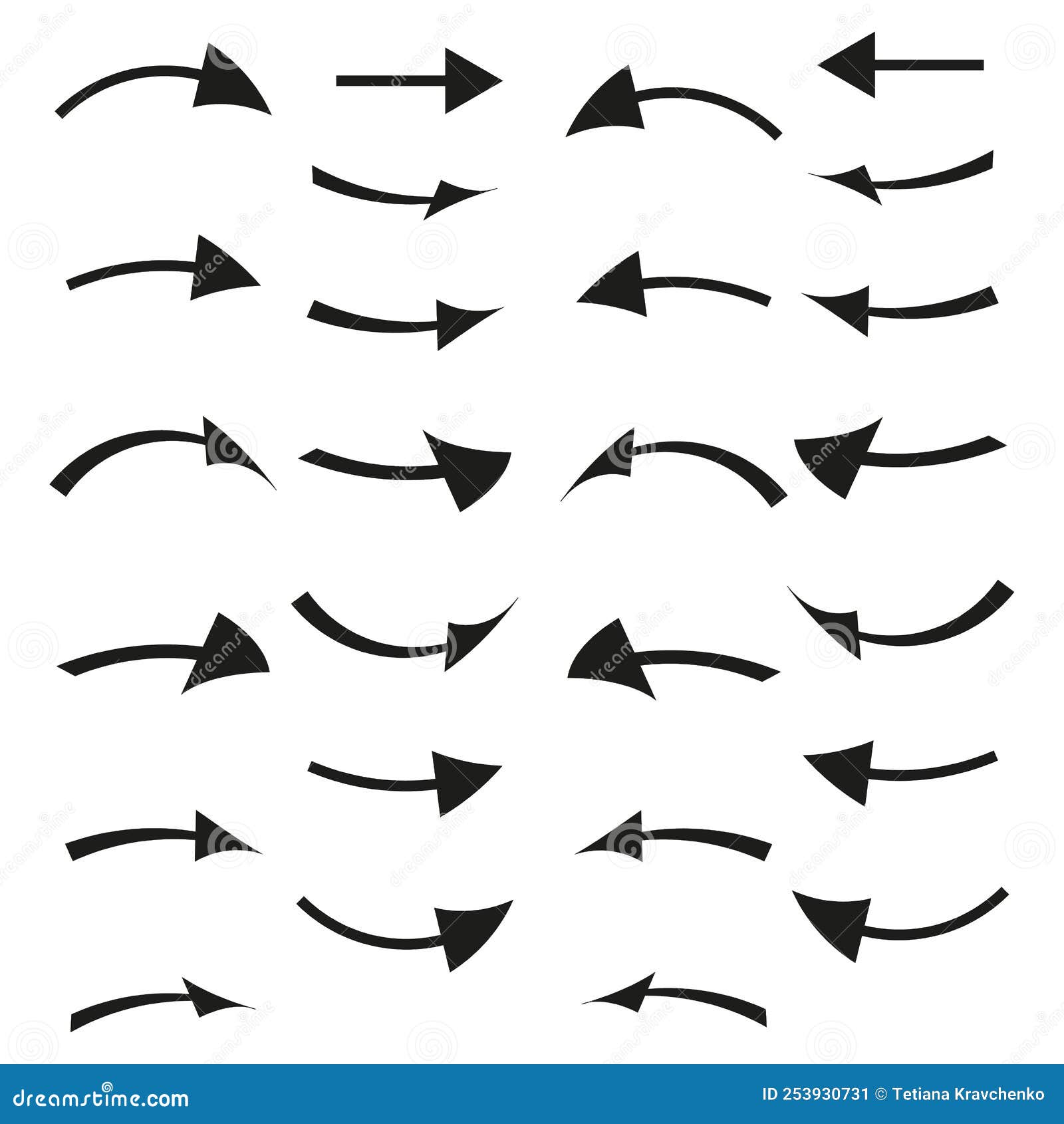 Different Wavy Arrows. Design Element. Vector Illustration. Stock Image ...