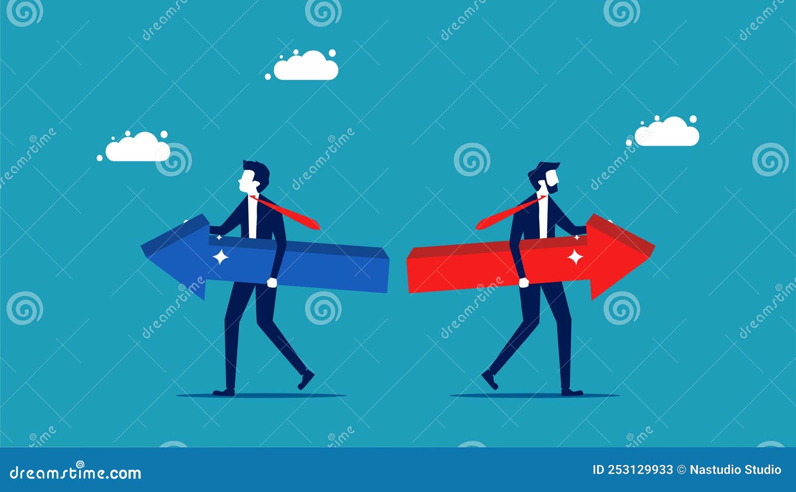 Different Way. Partners Must Change in Different Ways Stock Vector ...