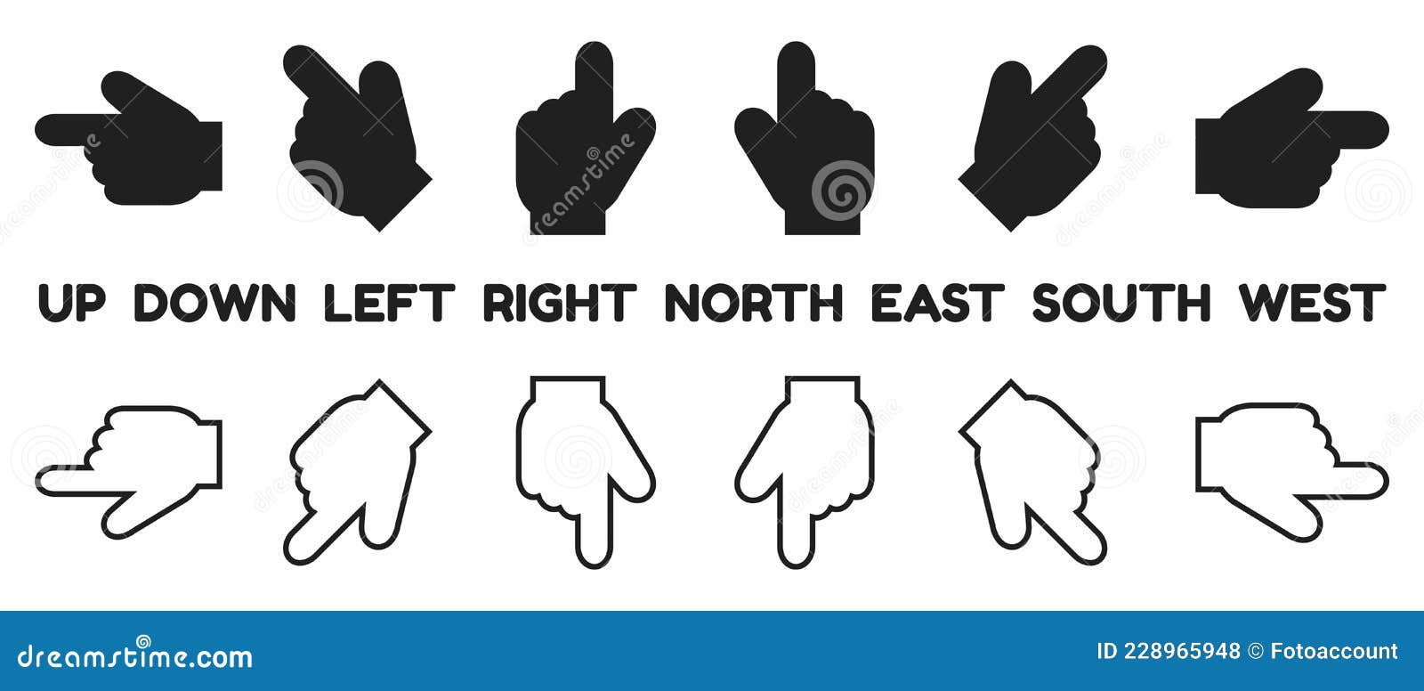 Different Way Pointer - Vector Illustrations Set Isolated on White ...