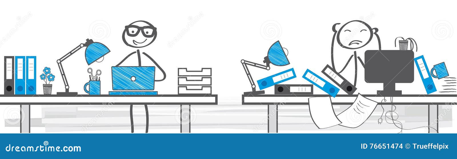 Different ways of working stock illustration. Illustration of disarray ...