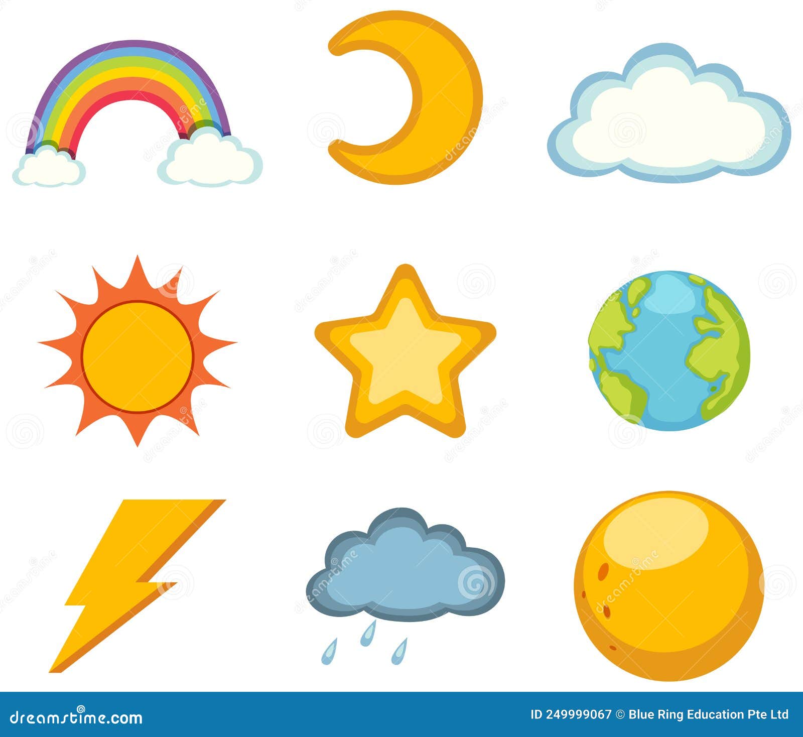 Different Weather Icons Set Stock Vector - Illustration of graphic ...