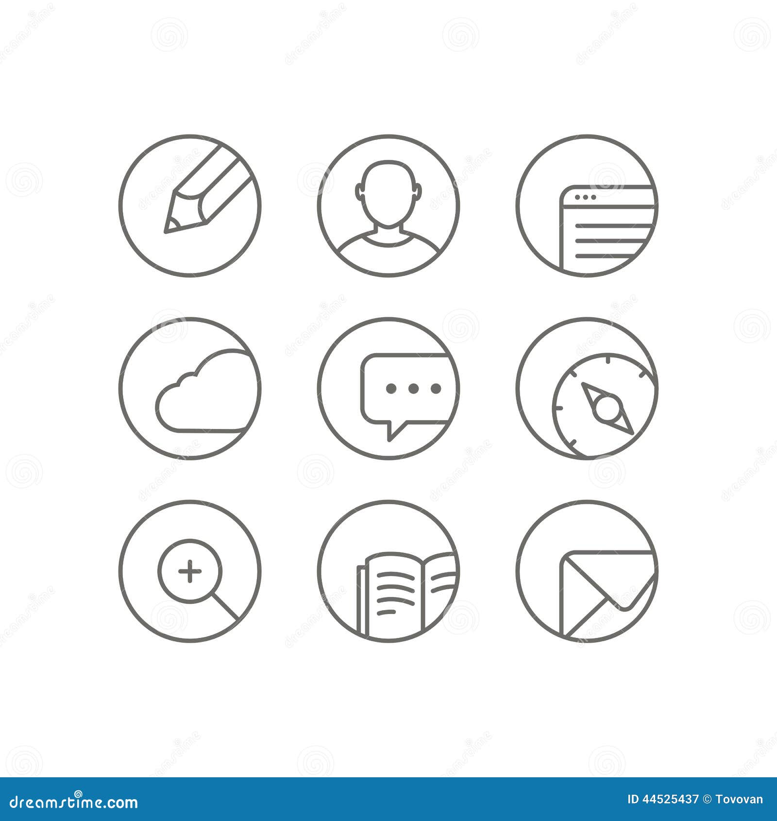 Different Web Browser Icons Set Stock Vector - Illustration of network ...