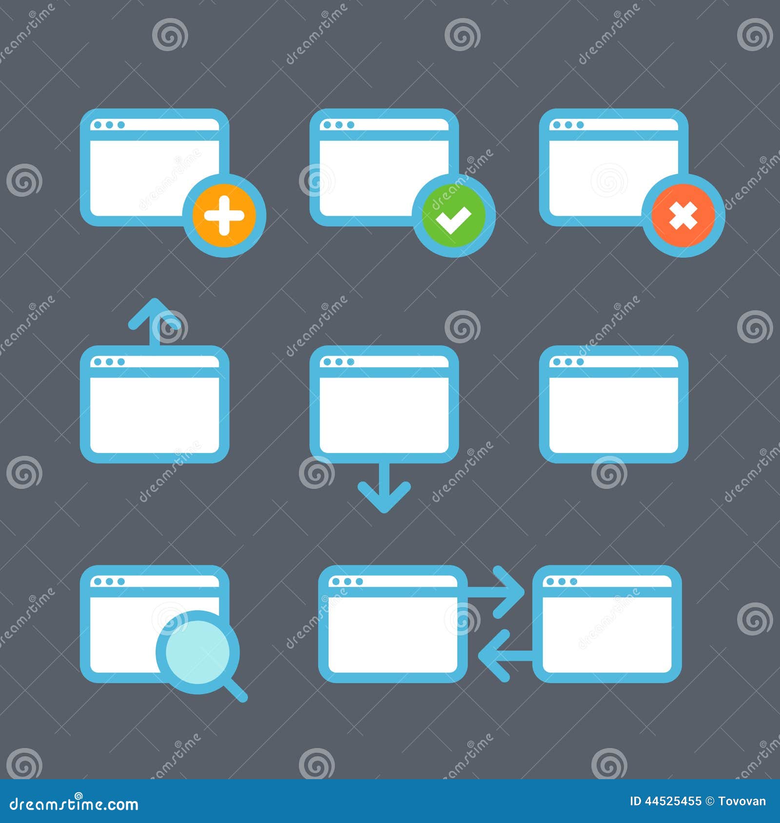 Different Web Browser Icons Set with Rounded Corners Stock Vector ...