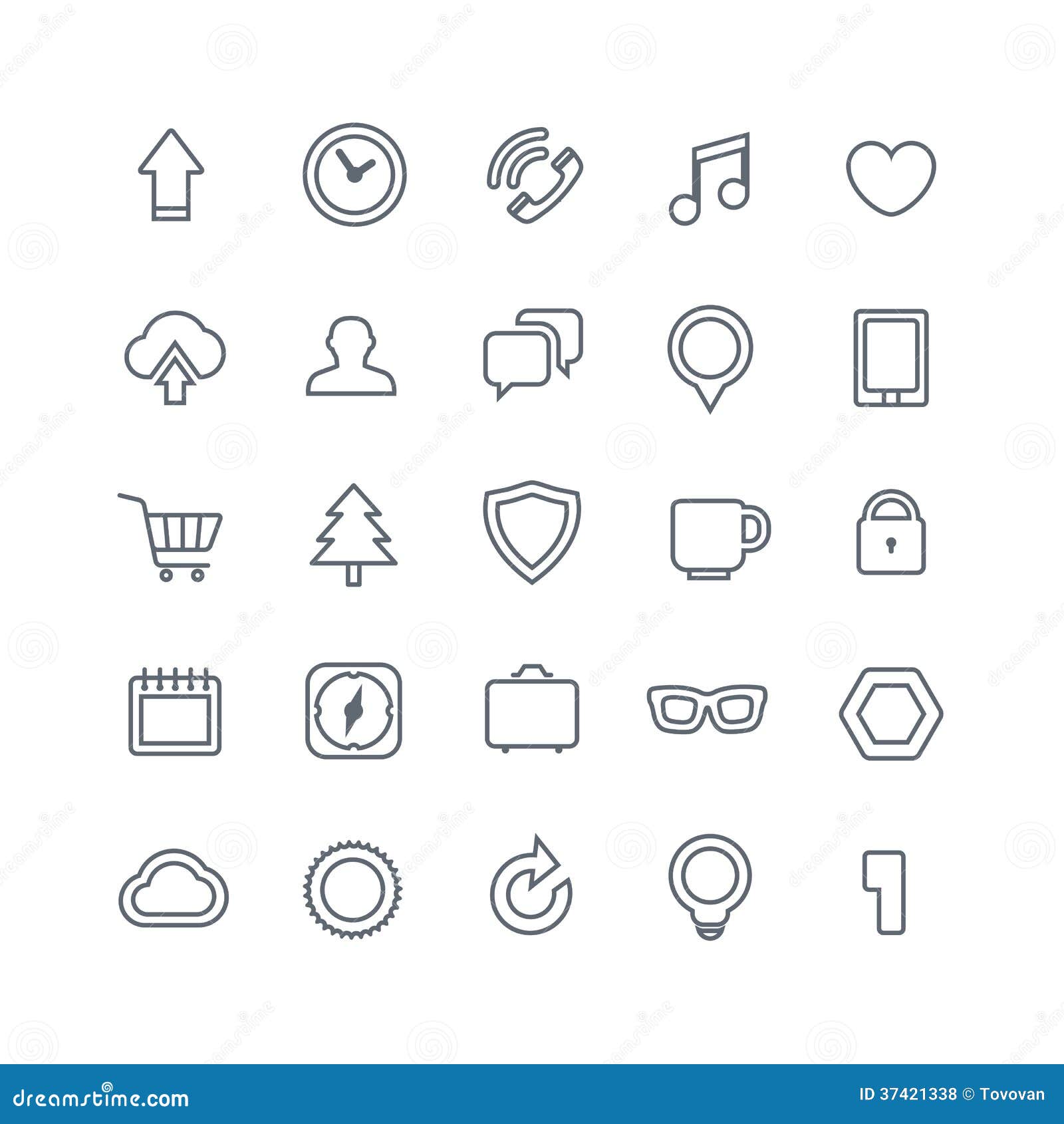 Different Web Icons Collection Stock Vector - Illustration of note ...