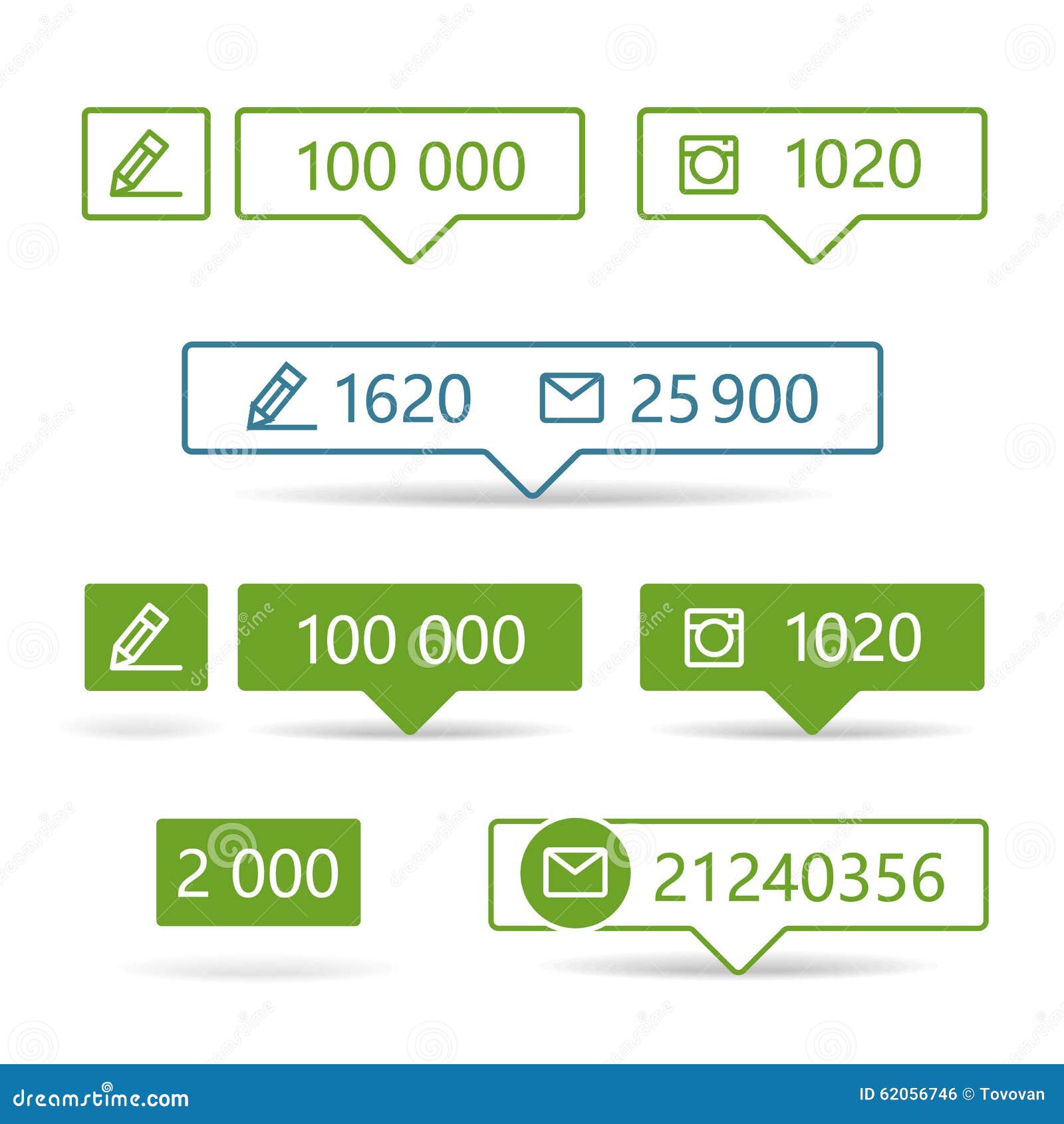 Different Web Informers. Frames with Icons Stock Vector - Illustration ...