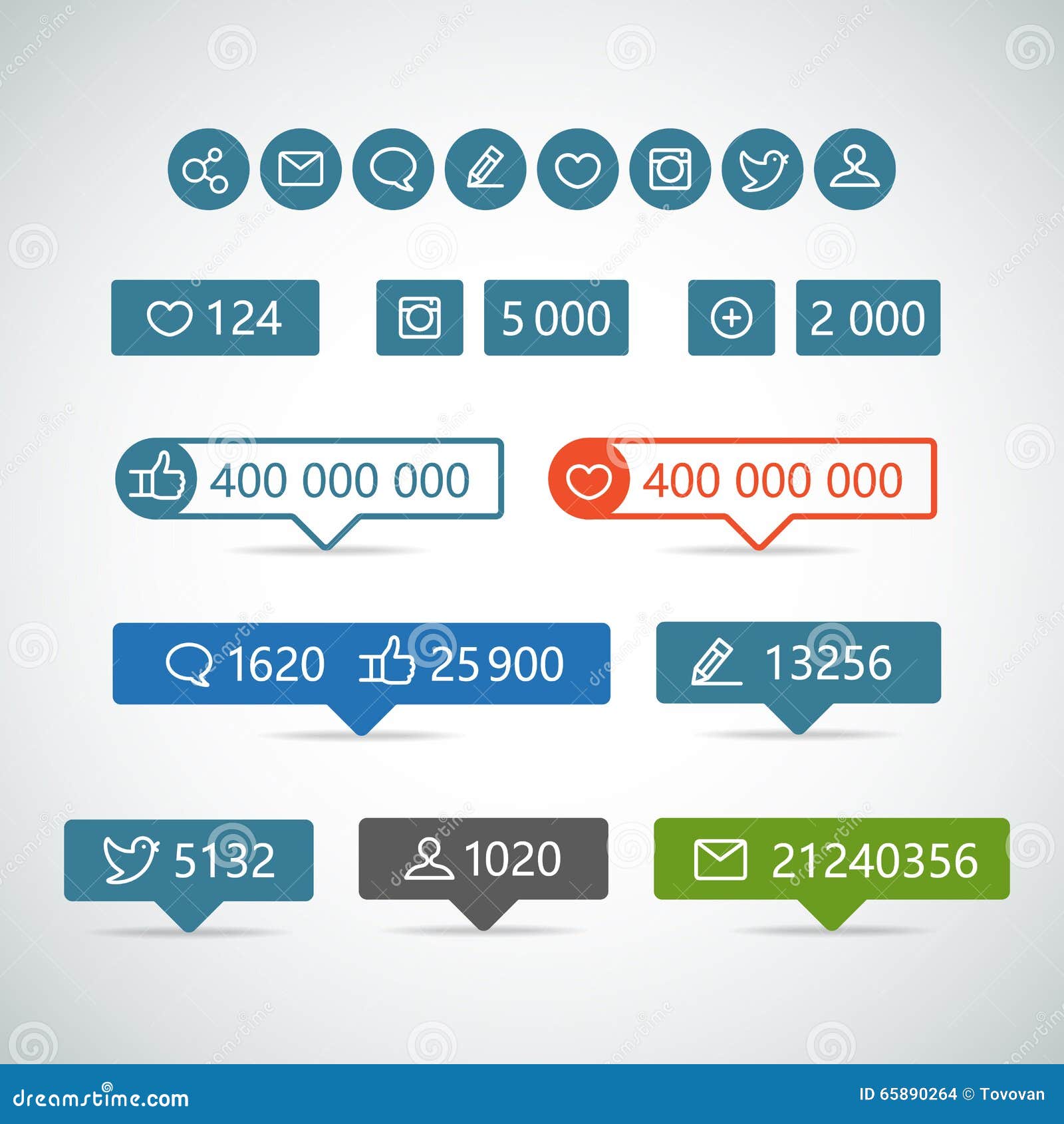 Different Web Informers. Frames with Icons Stock Vector - Illustration ...