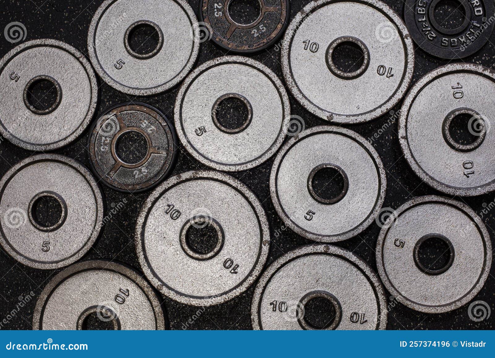 Different Weight Plates Full Frame Stock Photo - Image of five, fitness ...