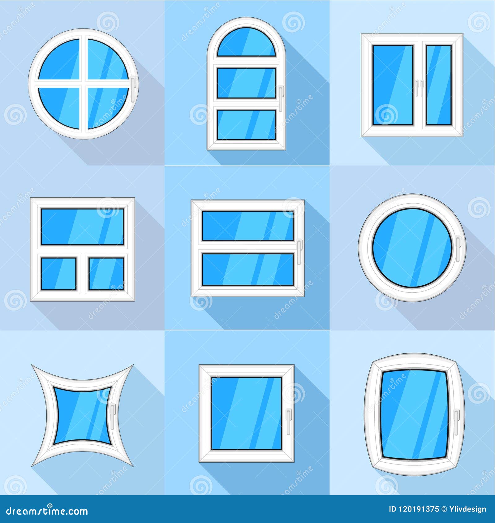 Different Windows Icons Set, Flat Style Stock Vector - Illustration of ...