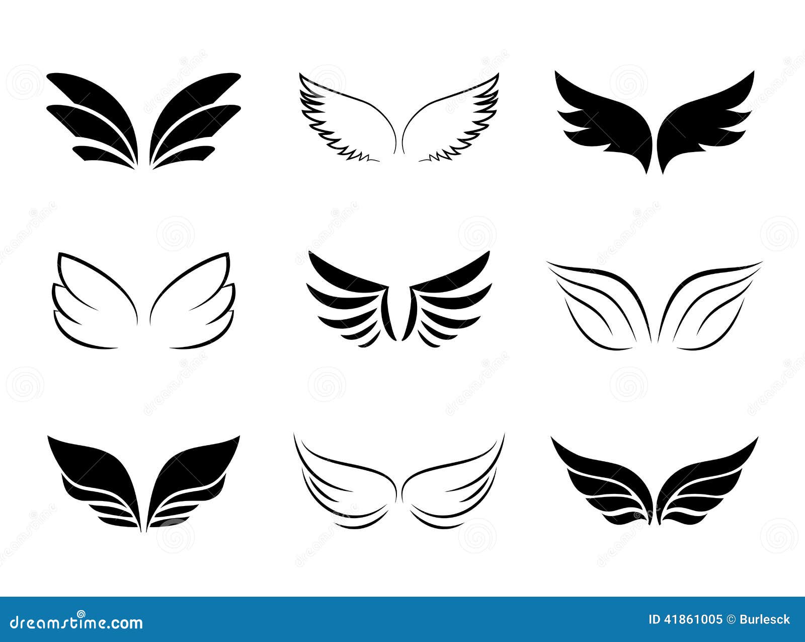 Different Wing Designs stock vector. Illustration of lined - 41861005