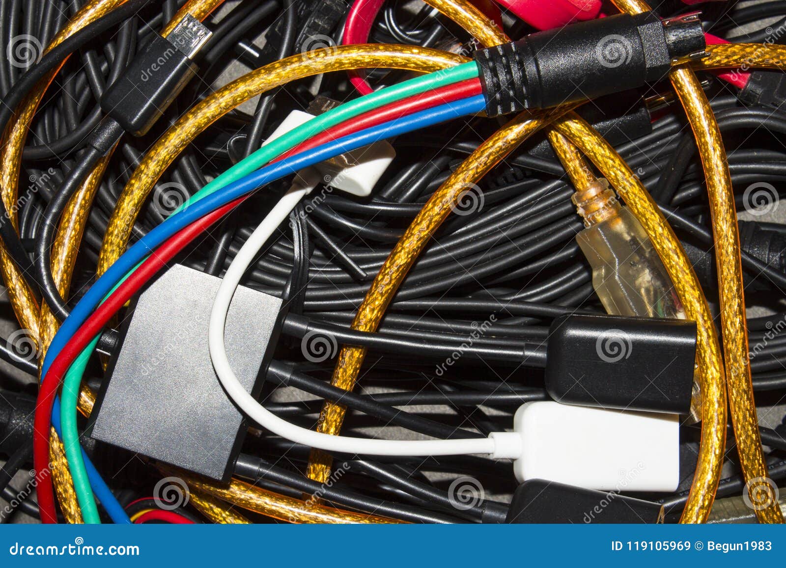 Different Wire Connection To the Computer Stock Image - Image of fiber ...