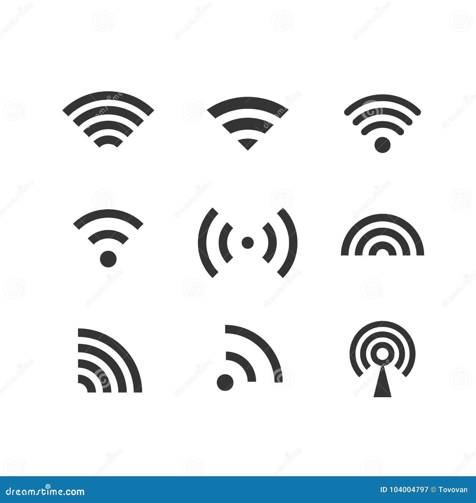 Different Wireless Connection Pictograms Stock Vector - Illustration of ...