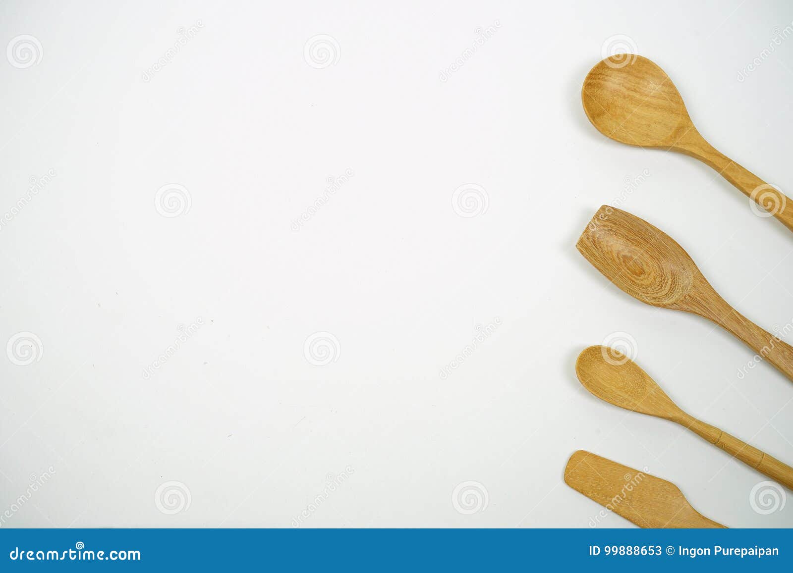 Different Wooden Kitchen Tools on White Background Stock Image - Image ...