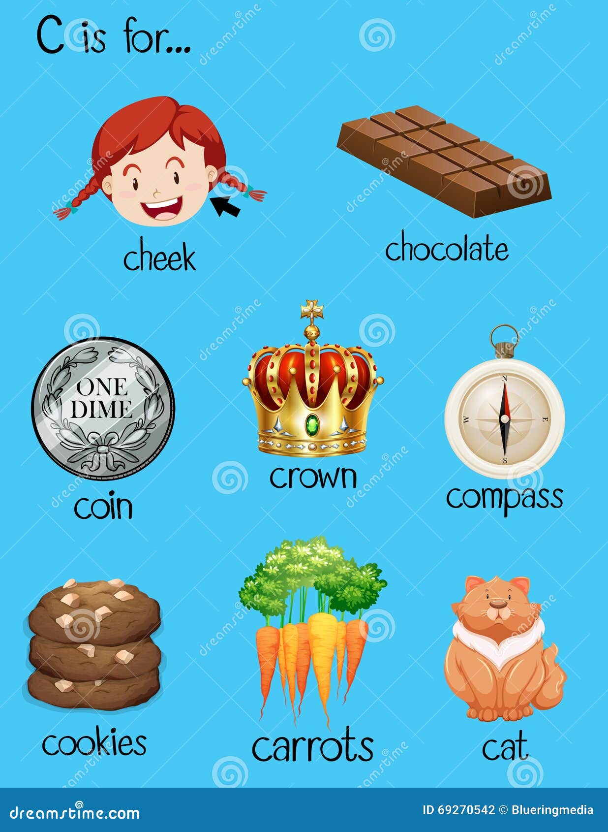 Different Words for Letter C Stock Vector - Illustration of school ...