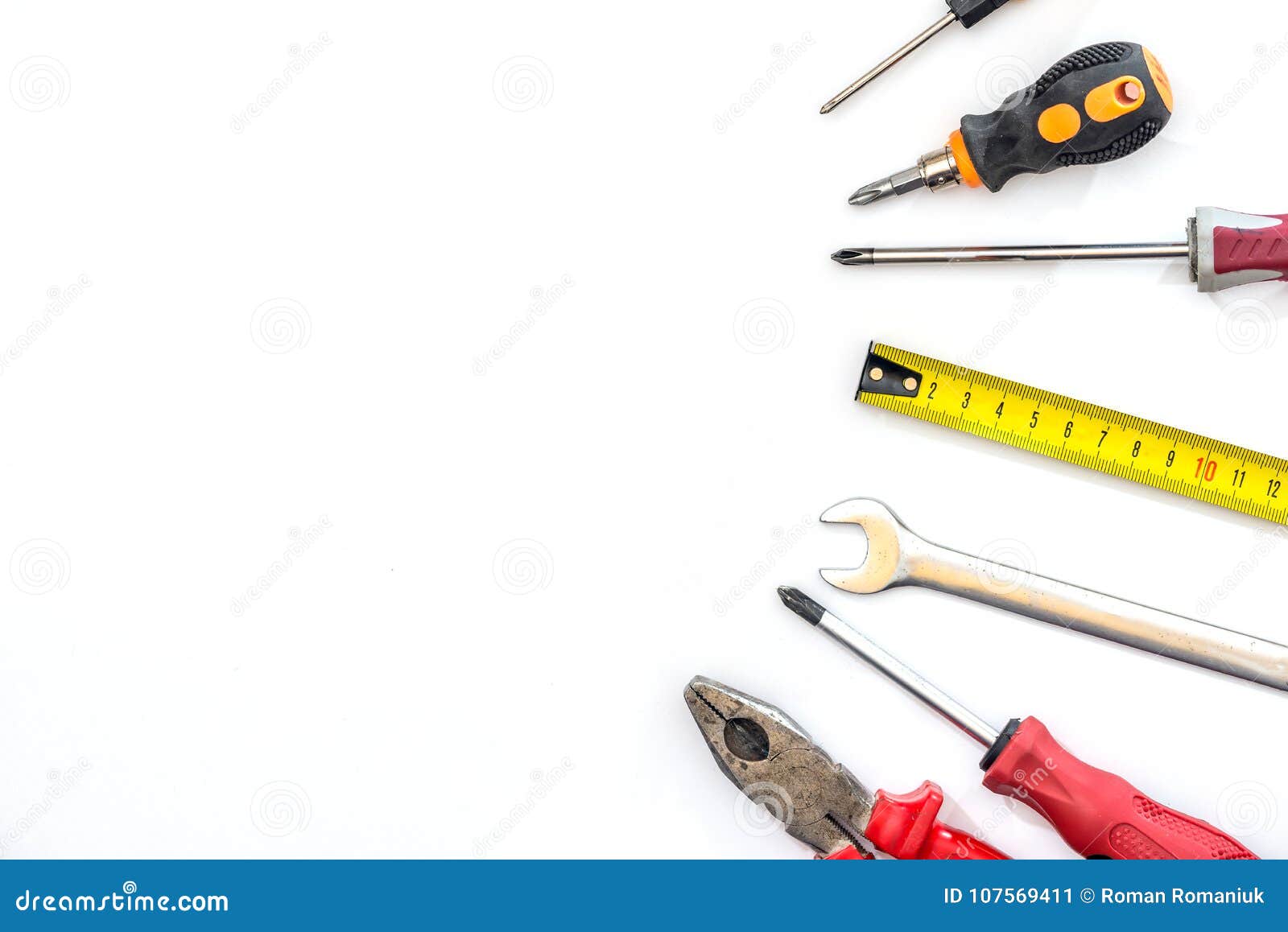 Different Work Tools Isolated on White Stock Image - Image of metal ...
