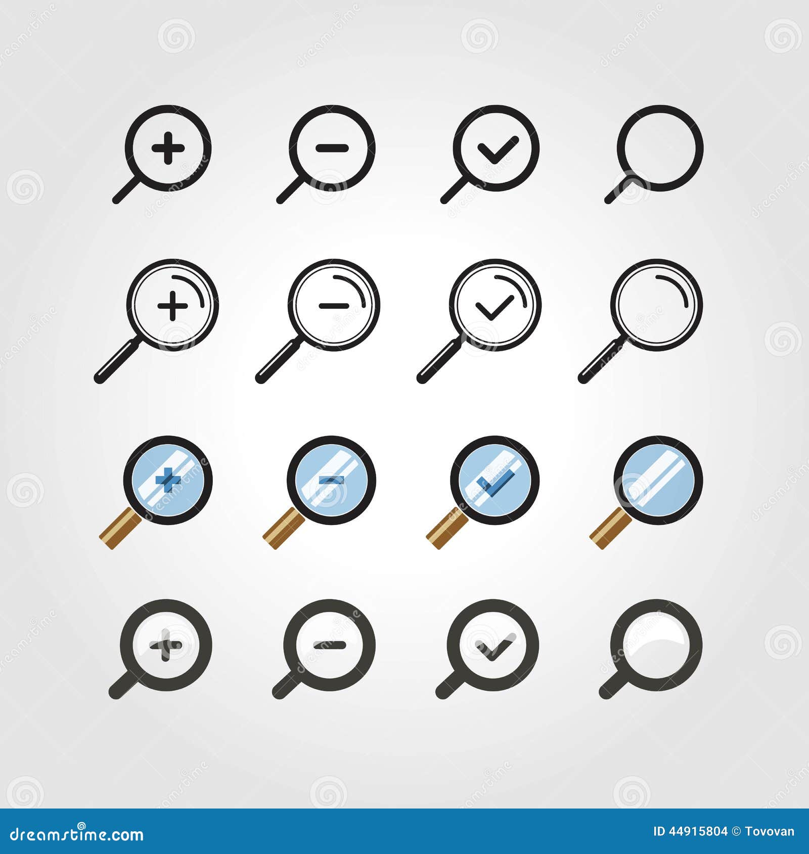 Different Zoom Icons Set. Design Elements Stock Vector - Illustration ...