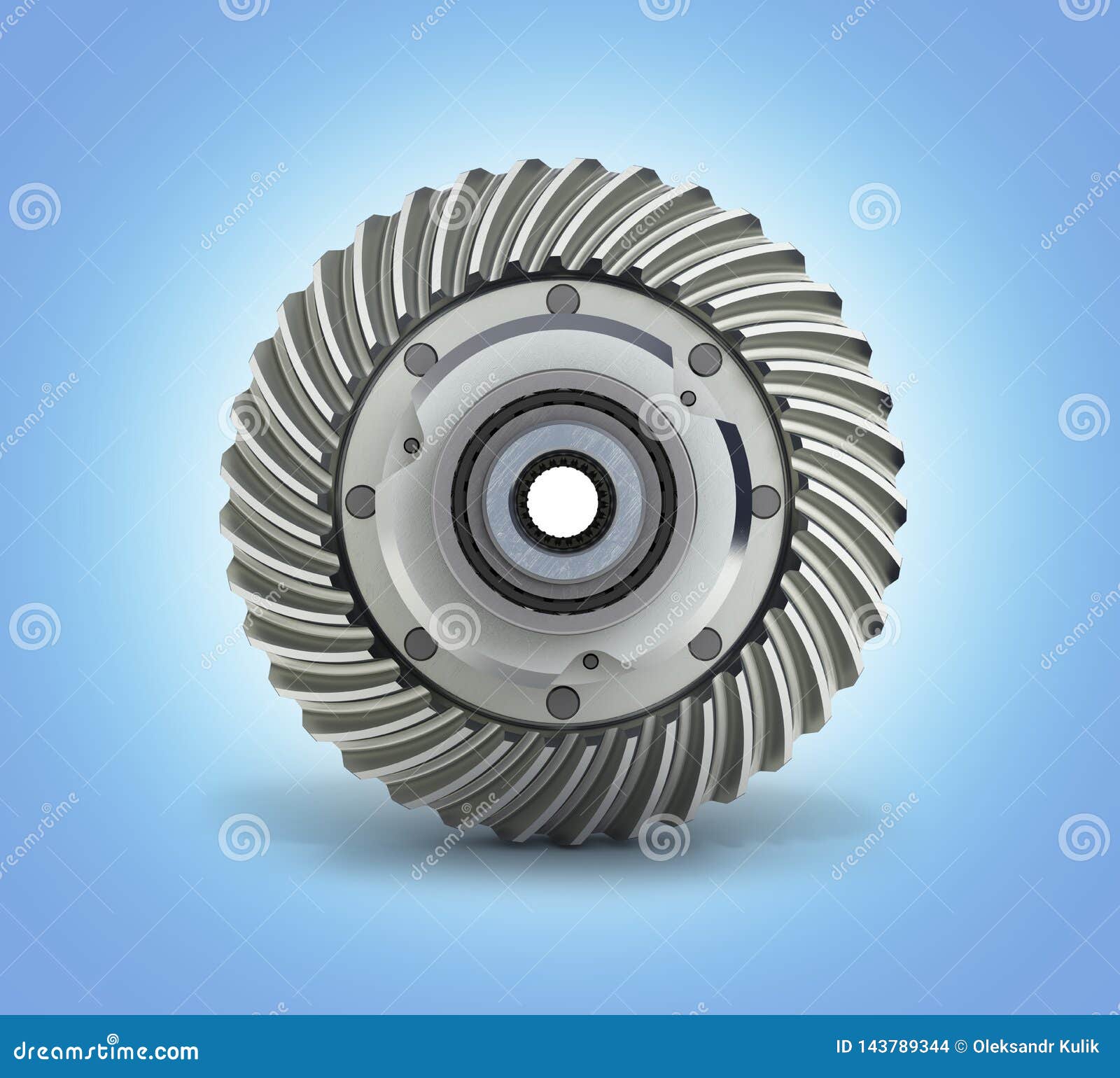The Differential Gear on White Blue Gradient Background 3d Illustration ...