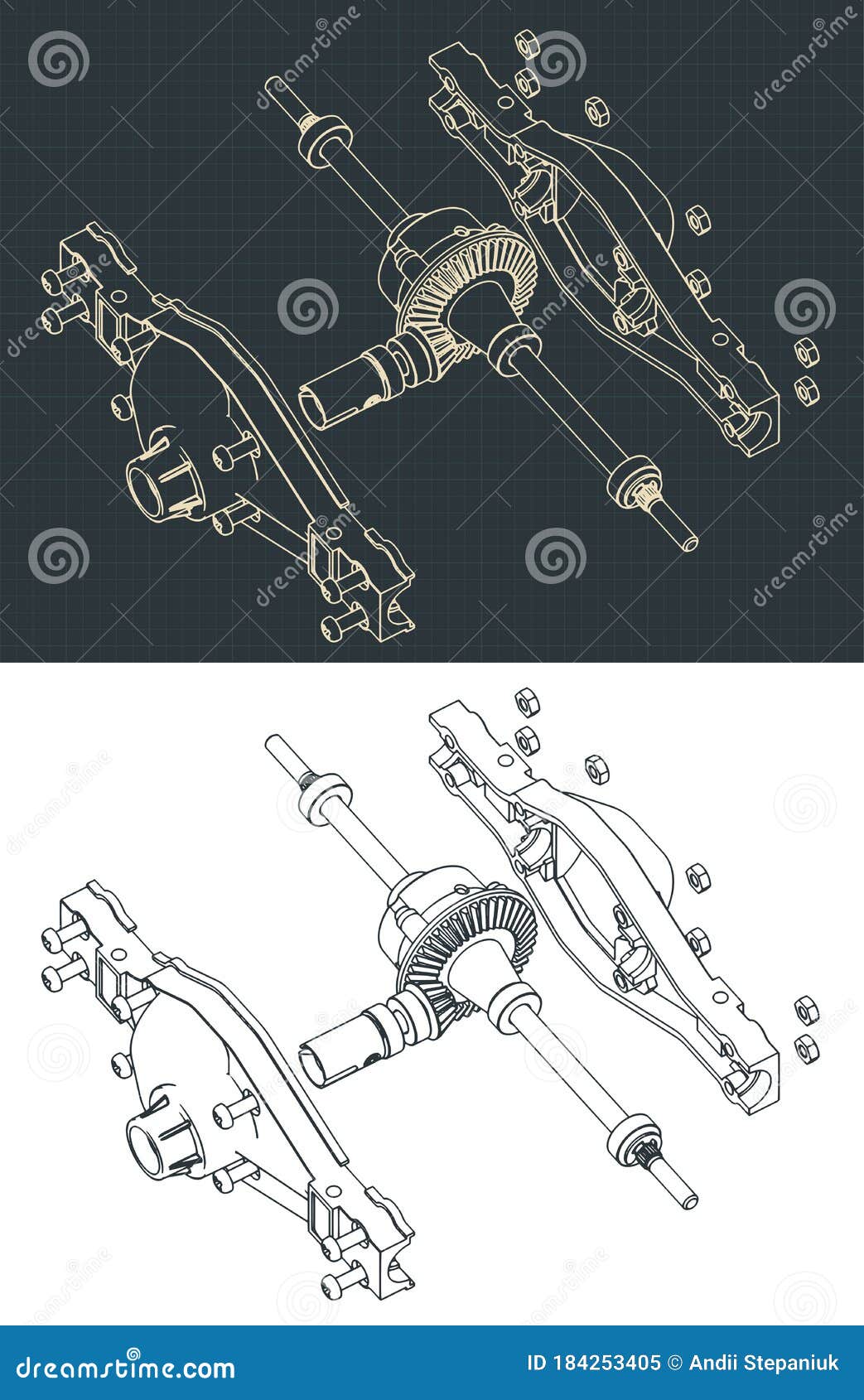 Differential Isometric Drawings Stock Vector - Illustration of torque ...