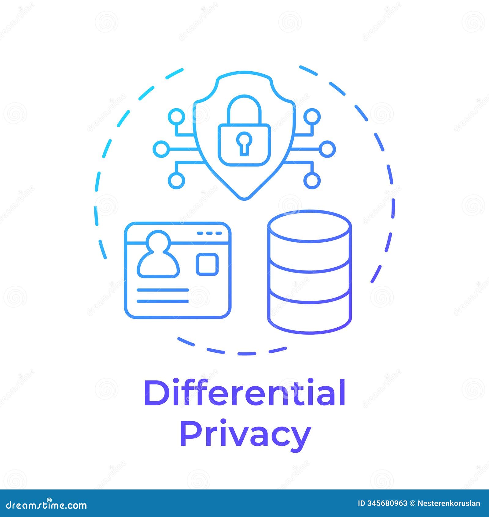 Differential Privacy Blue Gradient Concept Icon Stock Illustration ...