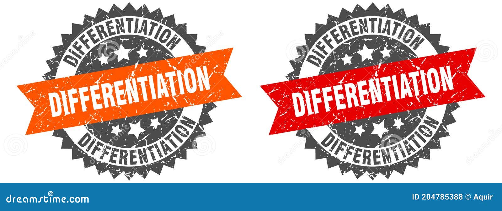Differentiation Band Sign. Differentiation Grunge Stamp Set Stock ...