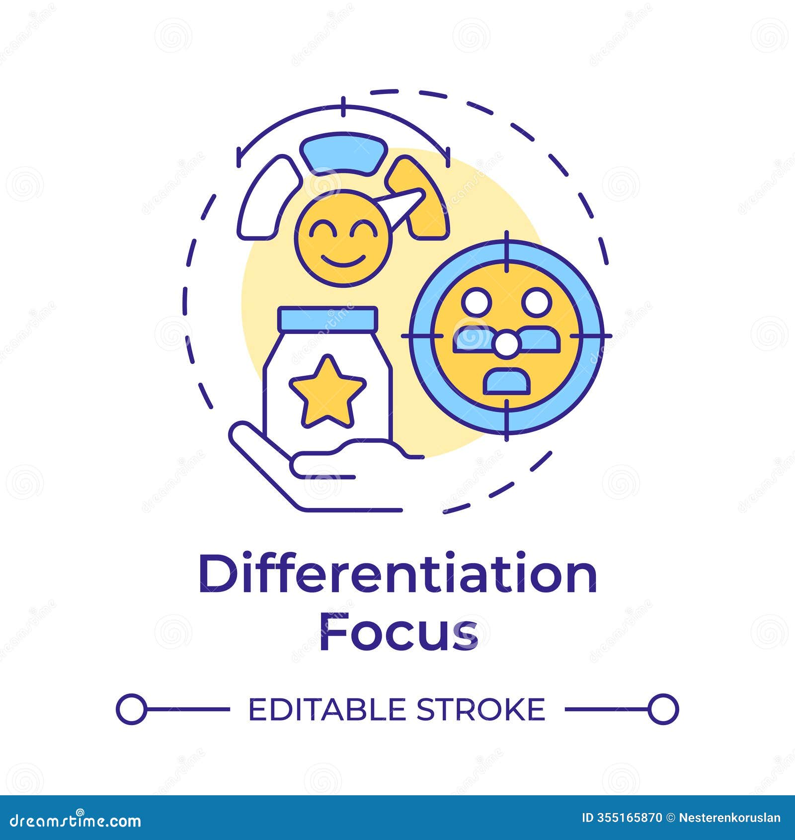 Differentiation Focus Multi Color Concept Icon Vector Illustration ...