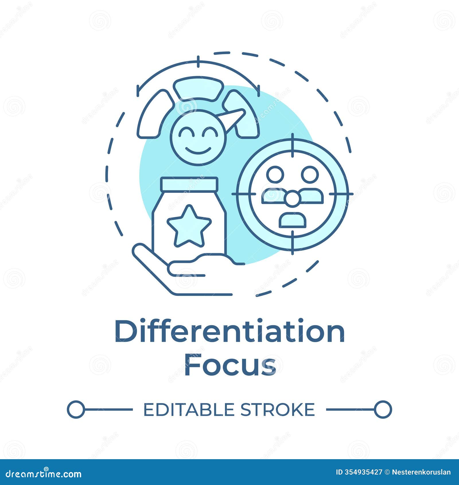 Differentiation Focus Multi Color Concept Icon Vector Illustration | CartoonDealer.com #355165870