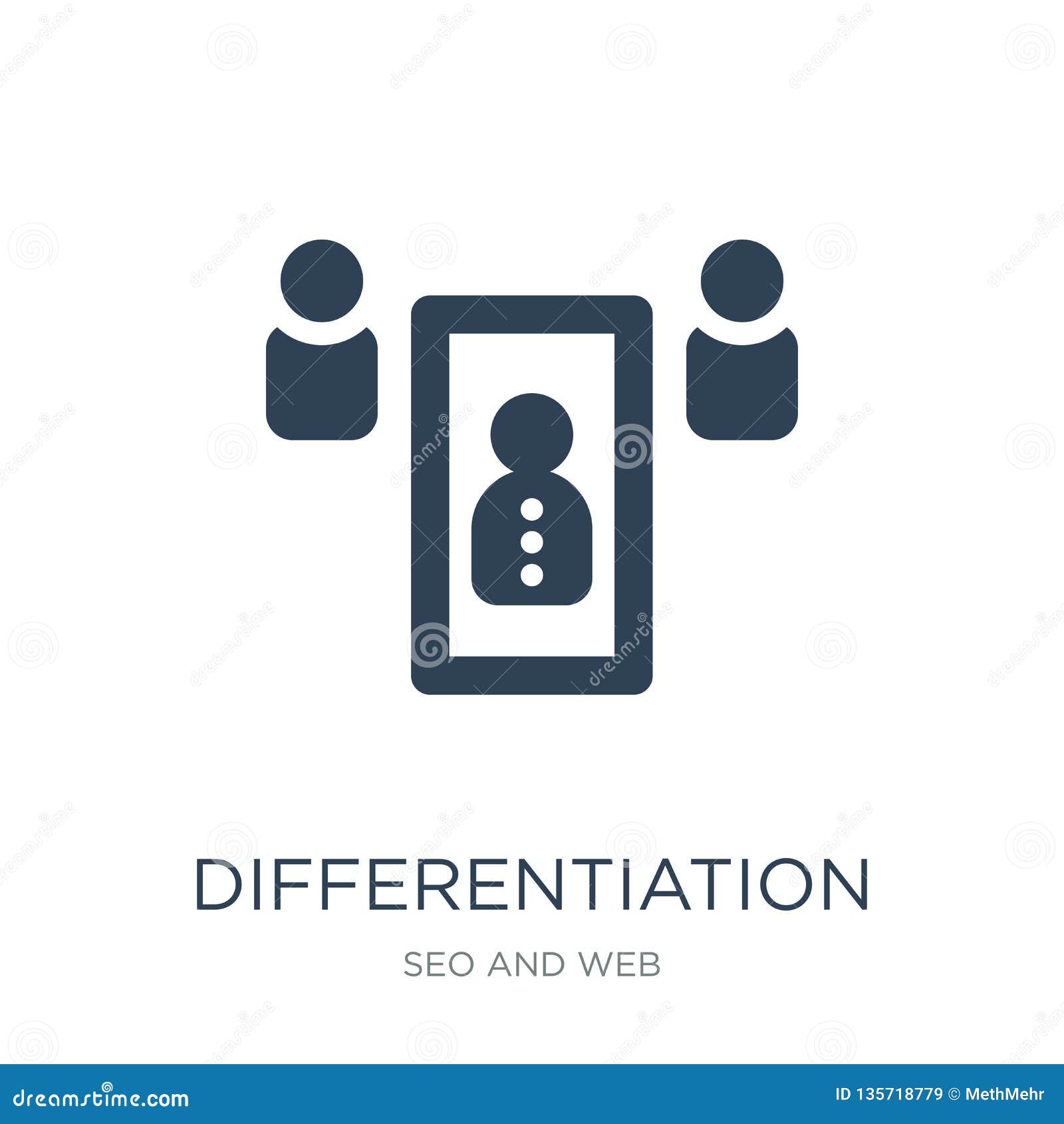 Differentiation Icon Vector Isolated On White Background ...