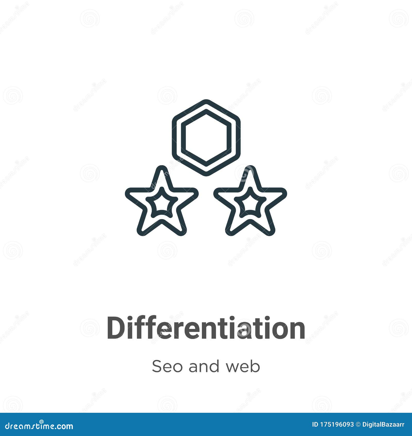 Differentiation Outline Vector Icon. Thin Line Black Differentiation ...