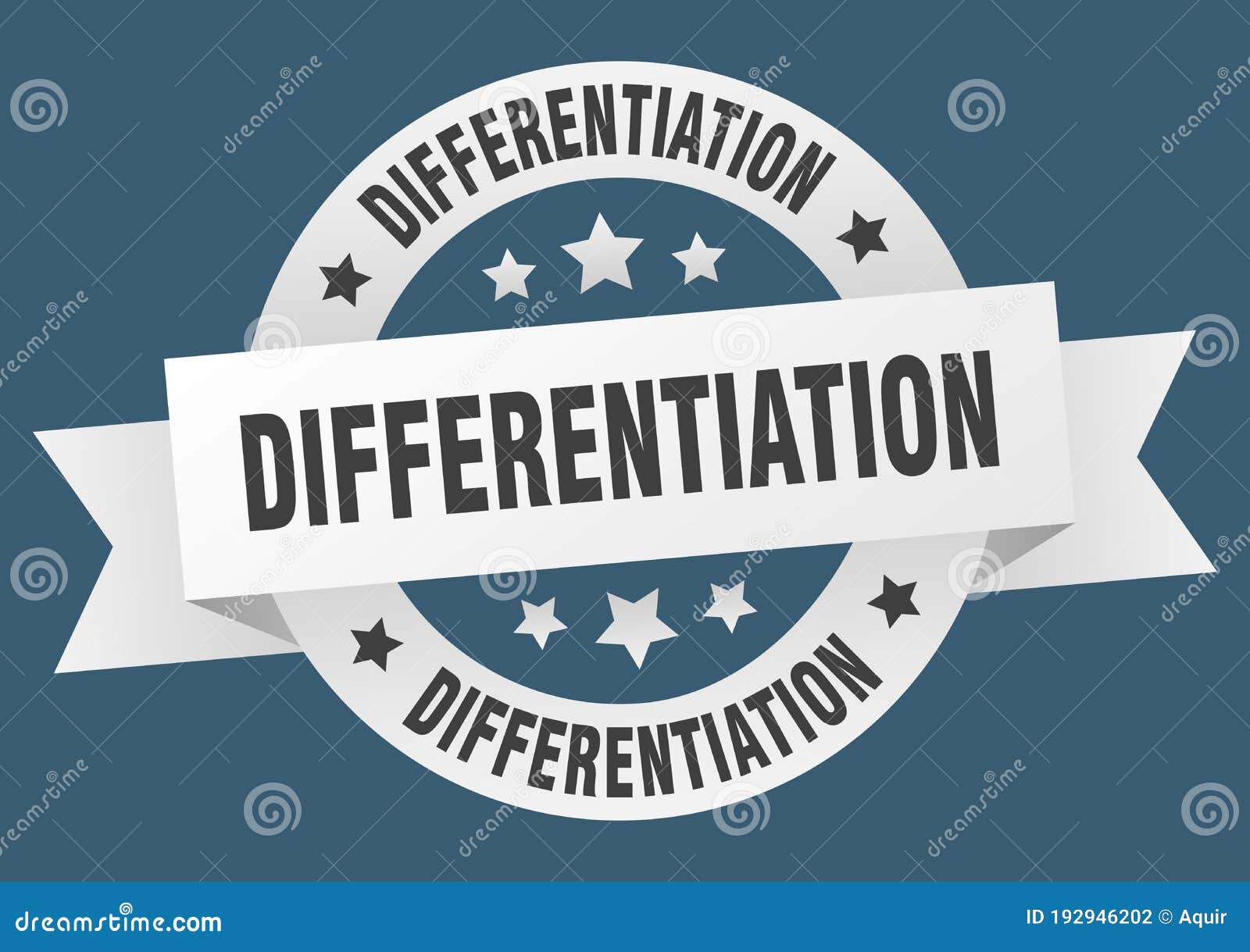 Differentiation Round Ribbon Isolated Label. Differentiation Sign Stock ...
