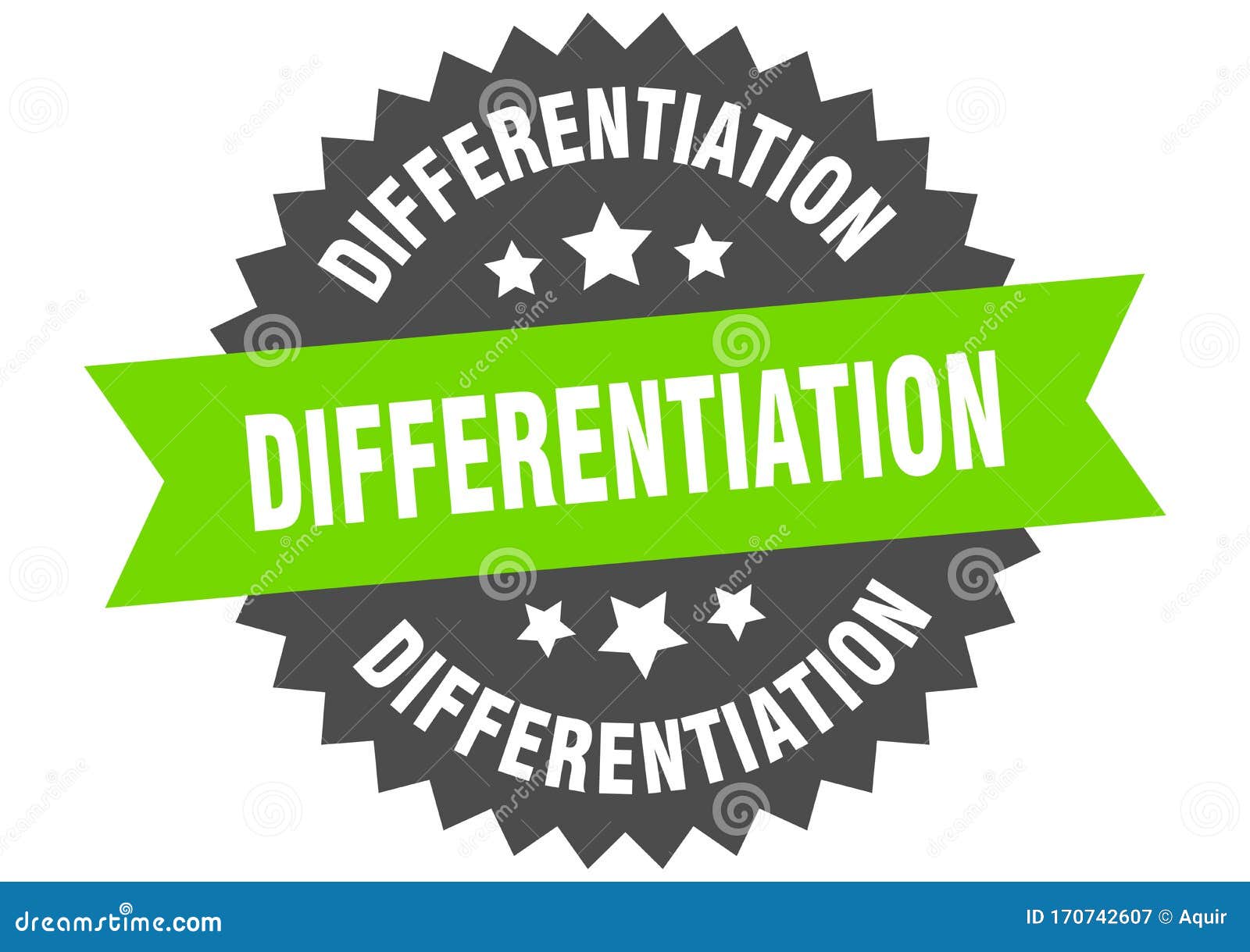 Differentiation Sticker. Differentiation Sign Set. Vector Illustration ...