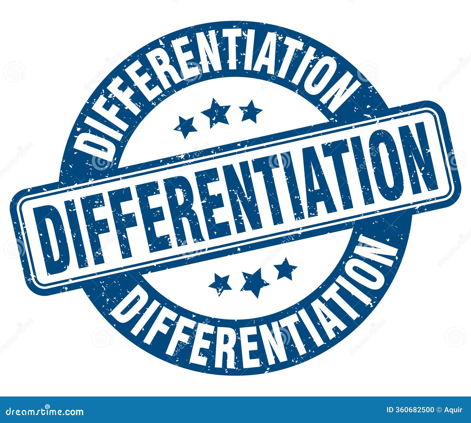 Differentiation Stamp. Differentiation Rectangular Stamp On White ...