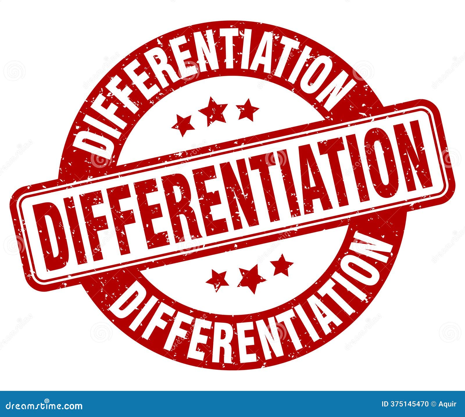 Differentiation Stamp. Differentiation Rectangular Stamp On White ...