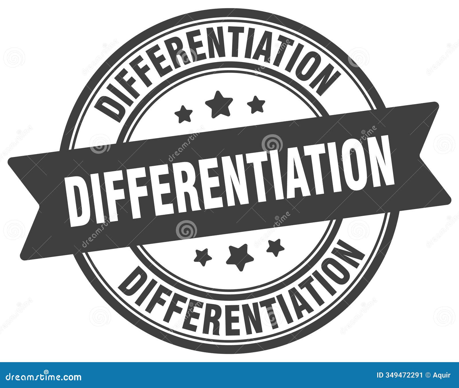 Differentiation Stamp. Differentiation Rectangular Stamp On White ...