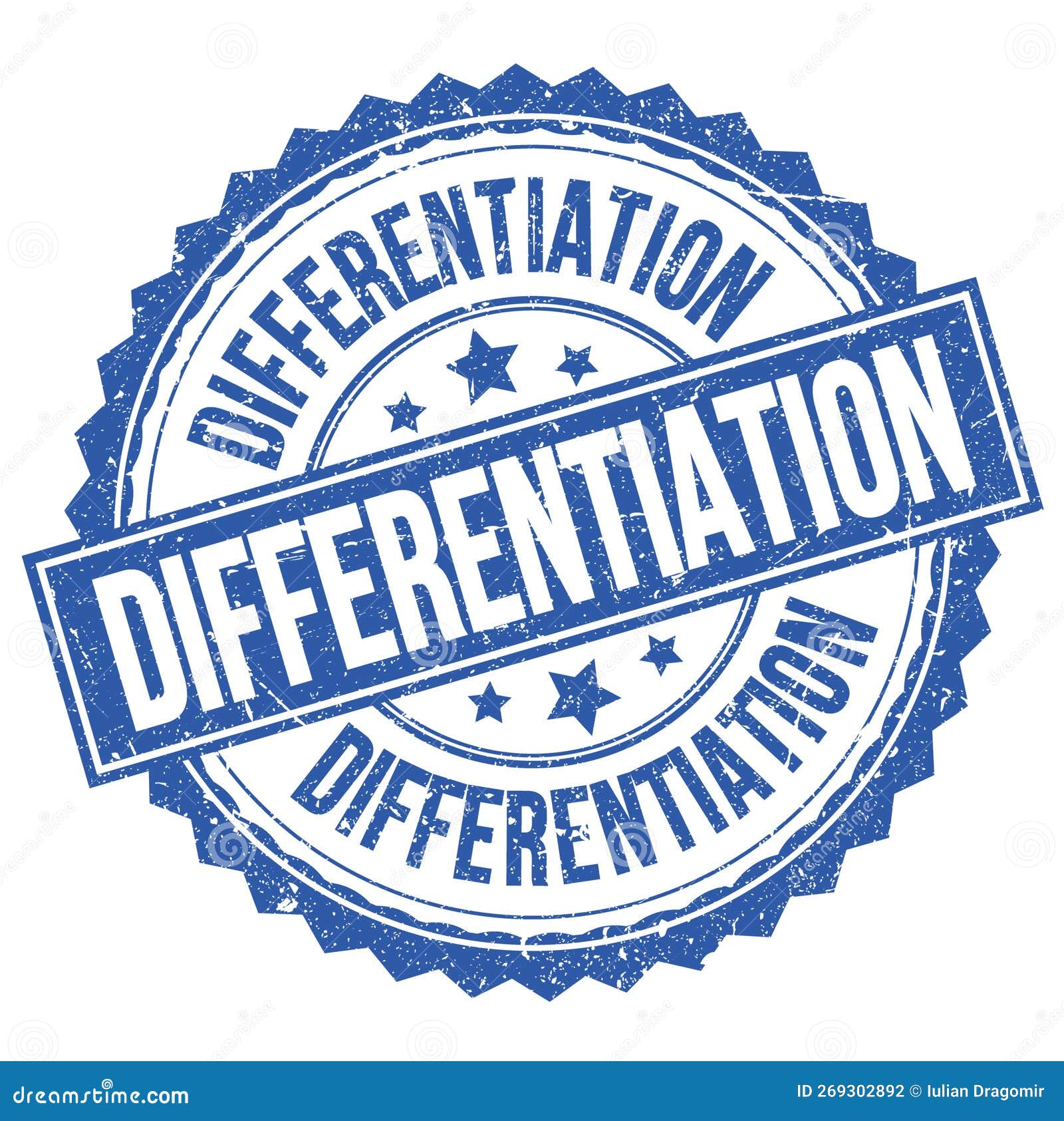 DIFFERENTIATION Text on Blue Round Stamp Sign Stock Illustration ...