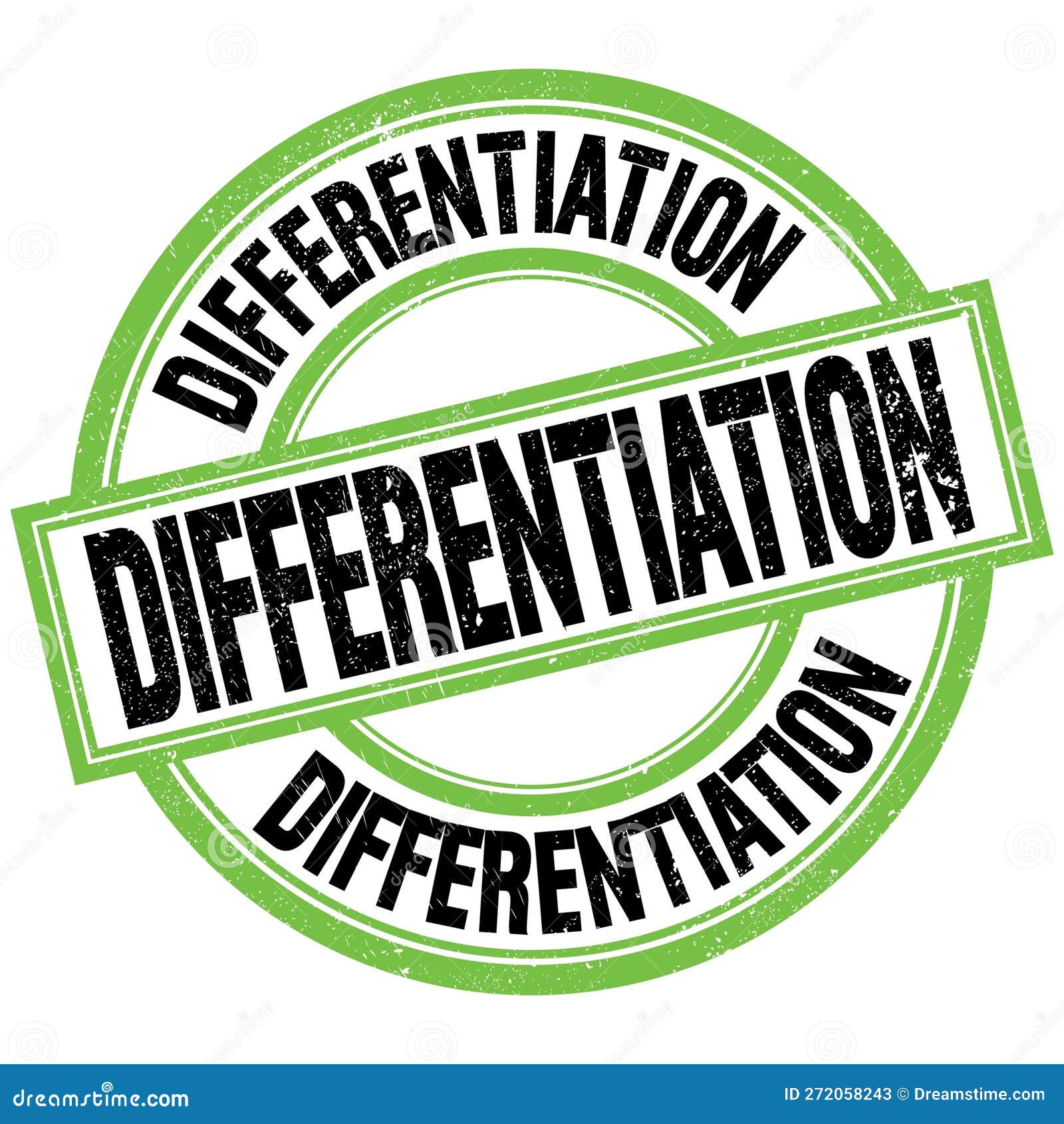 DIFFERENTIATION Text on Green-black Round Stamp Sign Stock Illustration ...