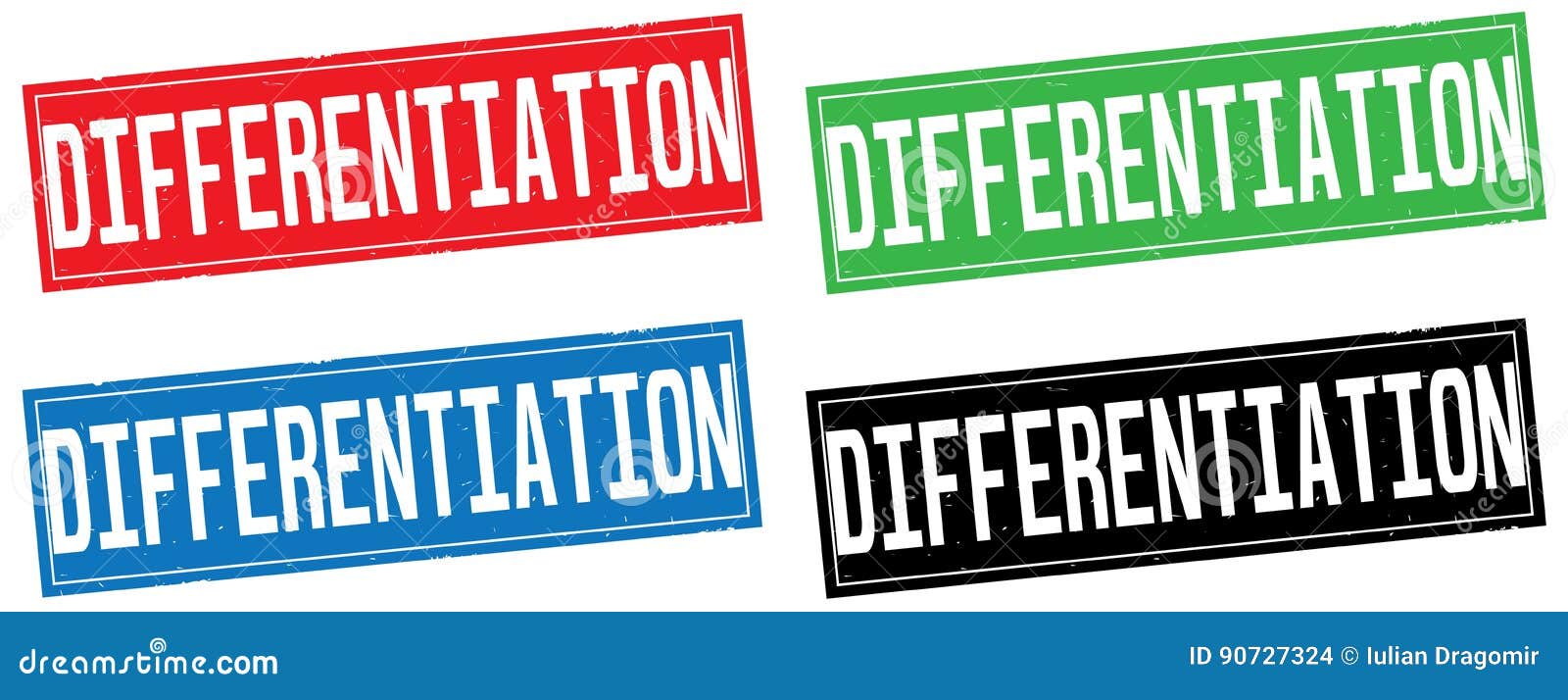 DIFFERENTIATION Text, on Rectangle Stamp Sign. Stock Illustration ...