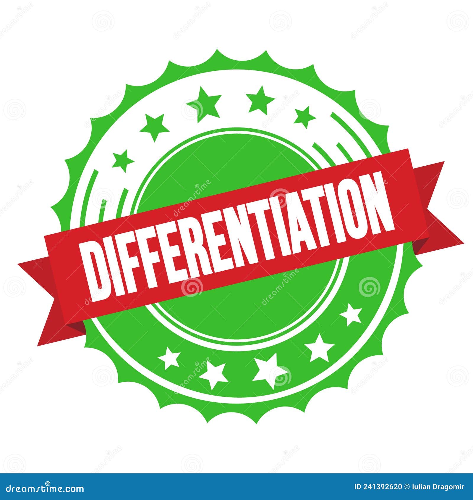 DIFFERENTIATION Text on Red Green Ribbon Stamp Stock Illustration ...