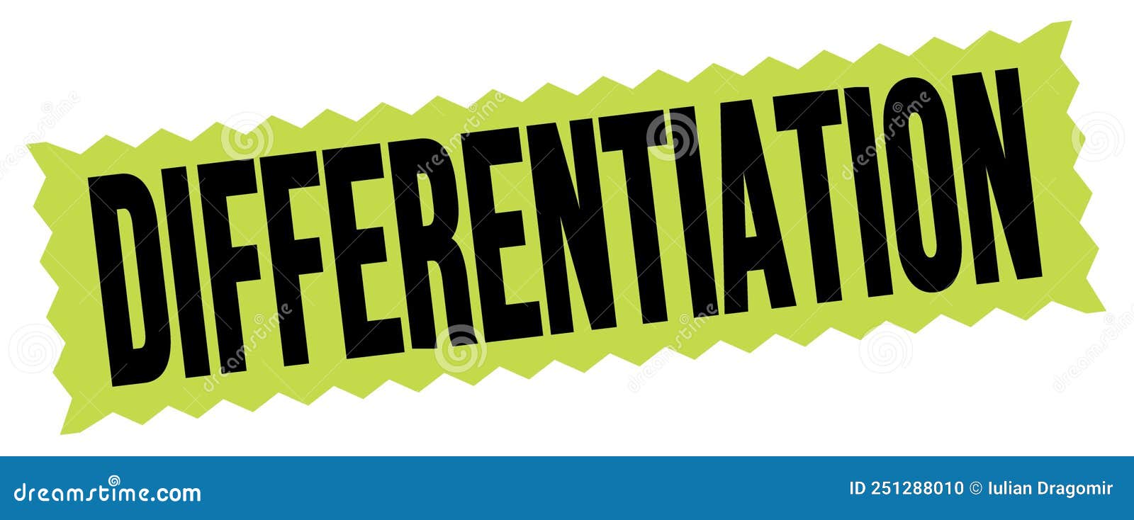 DIFFERENTIATION Text Written on Green-black Zig-zag Stamp Stock ...