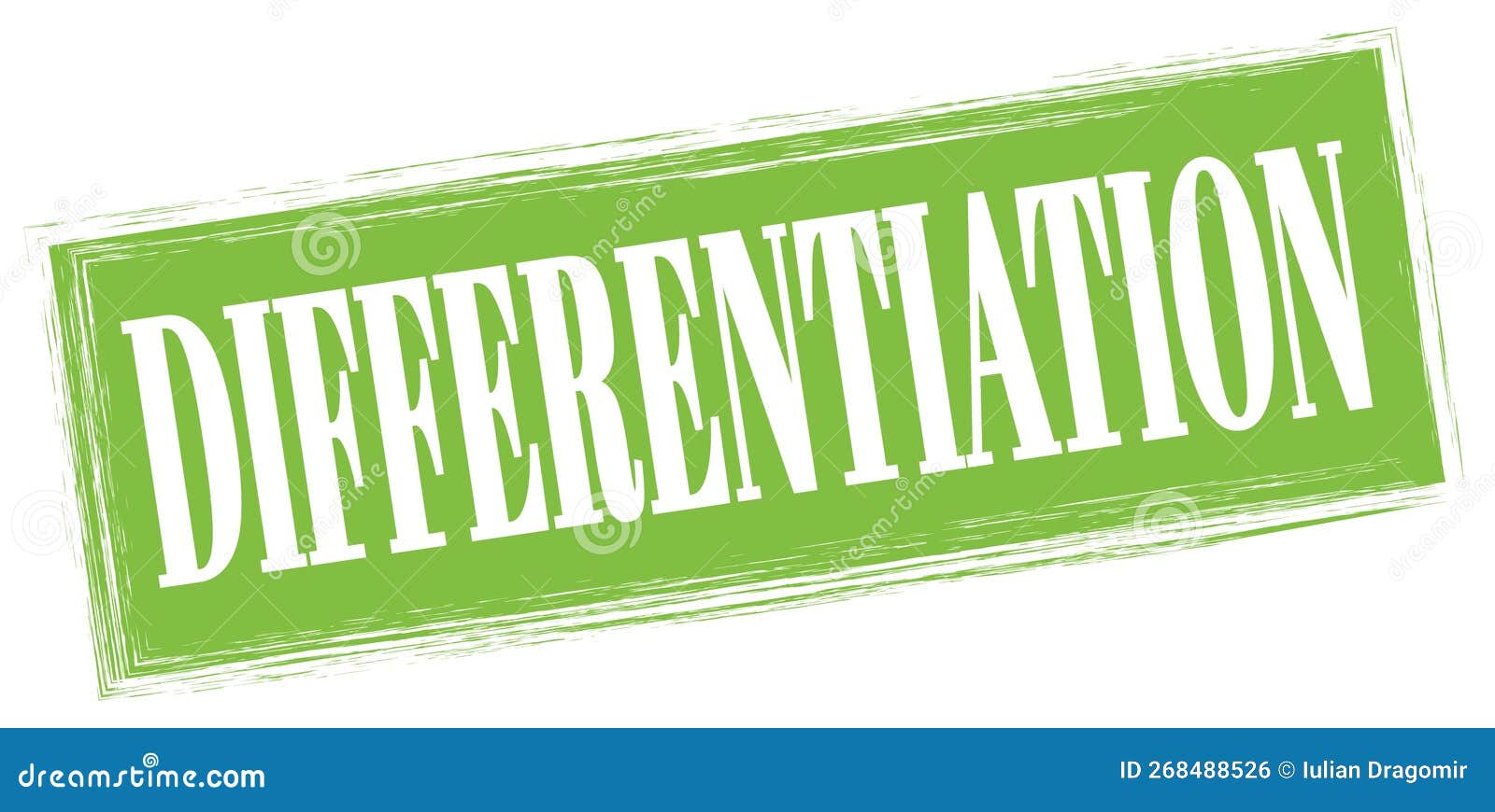 DIFFERENTIATION Text Written on Green Stamp Sign Stock Illustration ...
