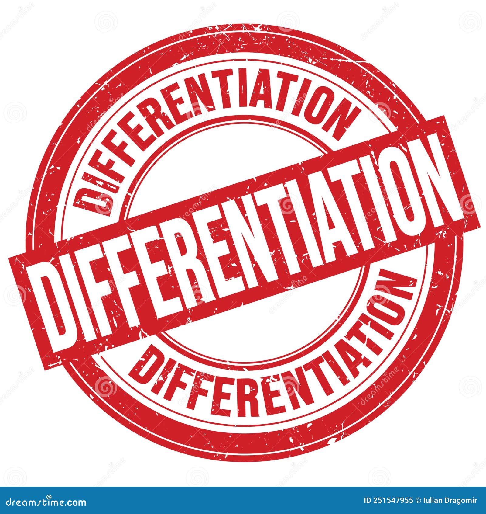 DIFFERENTIATION Text Written on Red Round Stamp Sign Stock Illustration ...