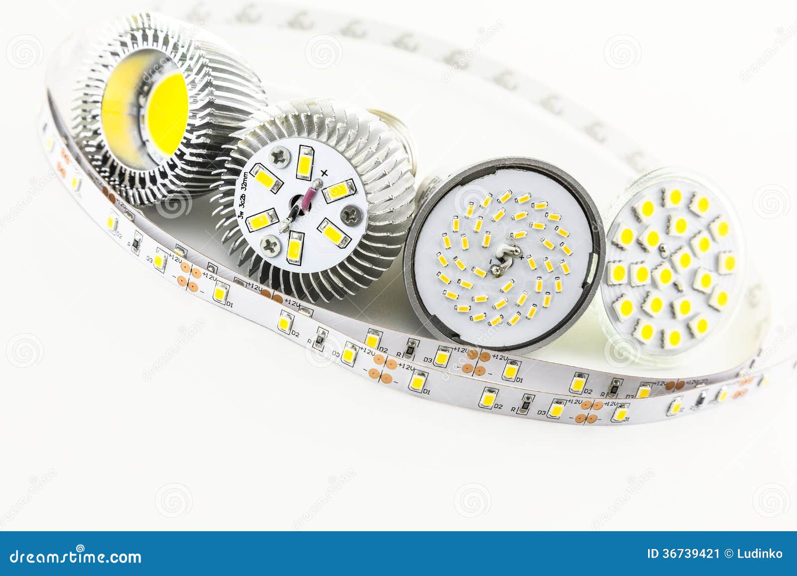 Differently SMD LED Chips on the Bulb Stock Image - Image of glass ...