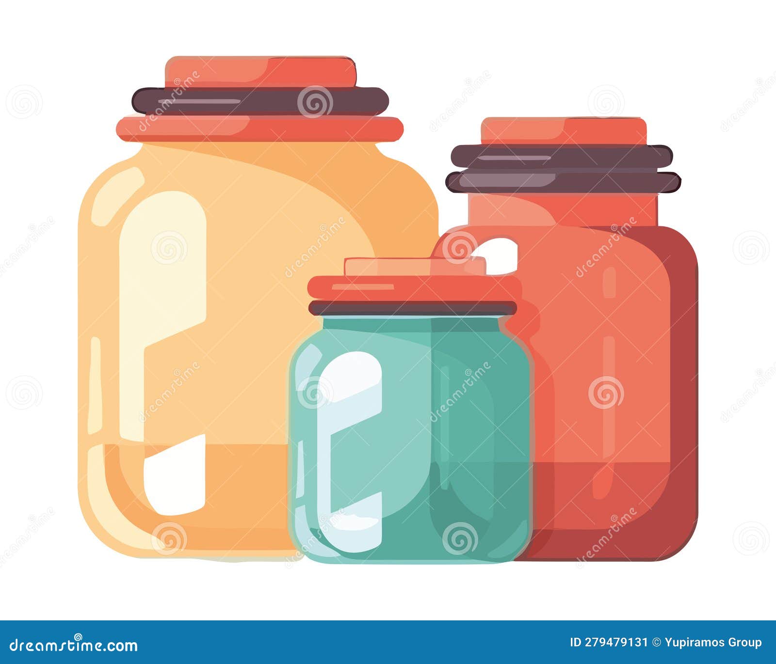 Differents Color Glass Jars Icons Stock Vector - Illustration of ...