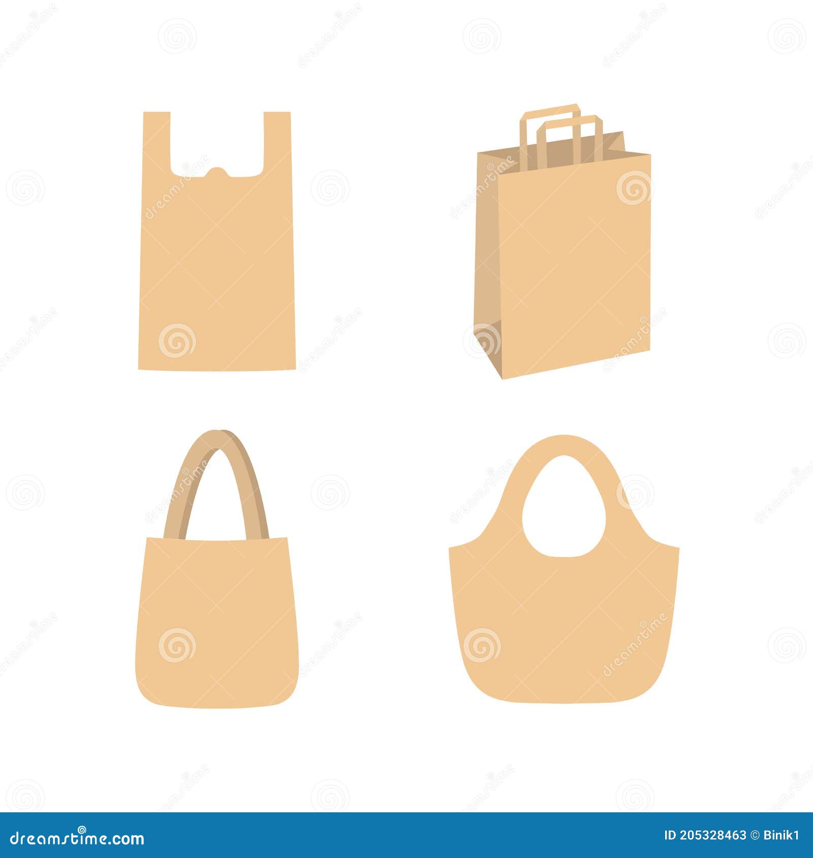 Differents Kinds of Vector Bags Icons Stock Illustration - Illustration ...