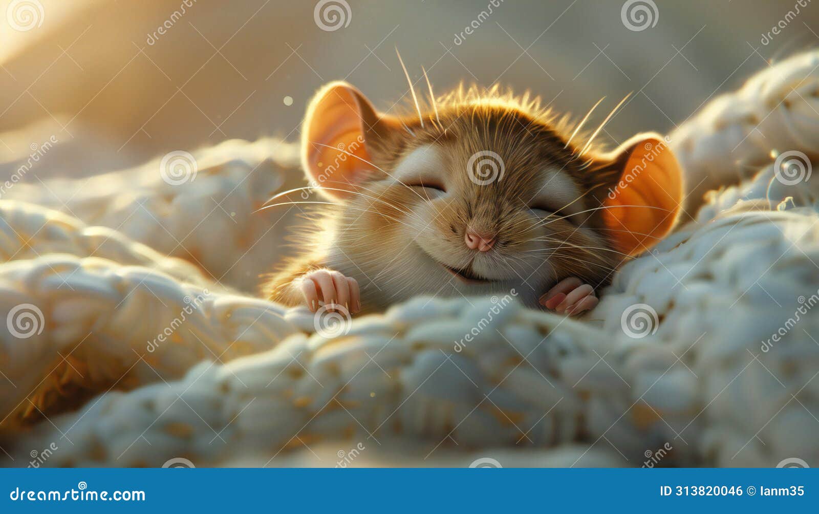 Recreation of a Nice Mouse Sleeping Peacefully in Her Bed Stock ...