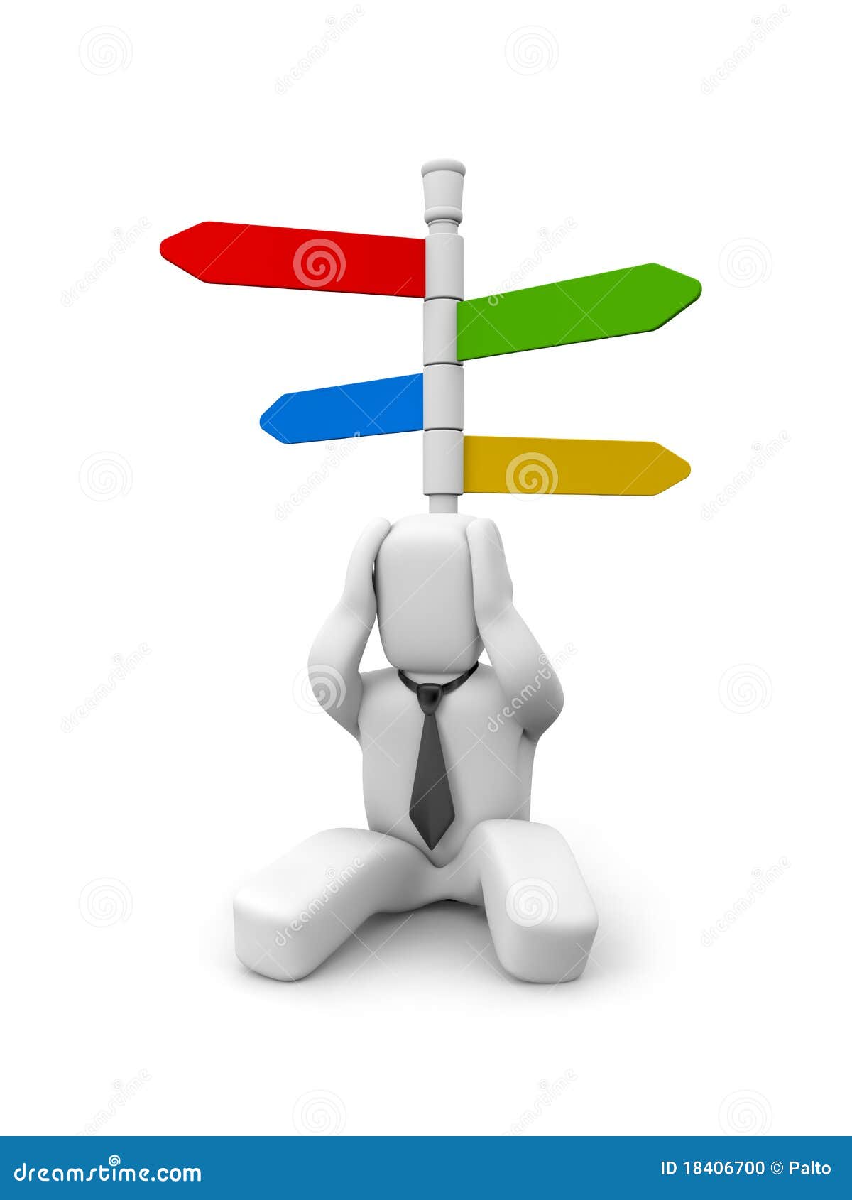 Difficult choice stock illustration. Illustration of businessman - 18406700
