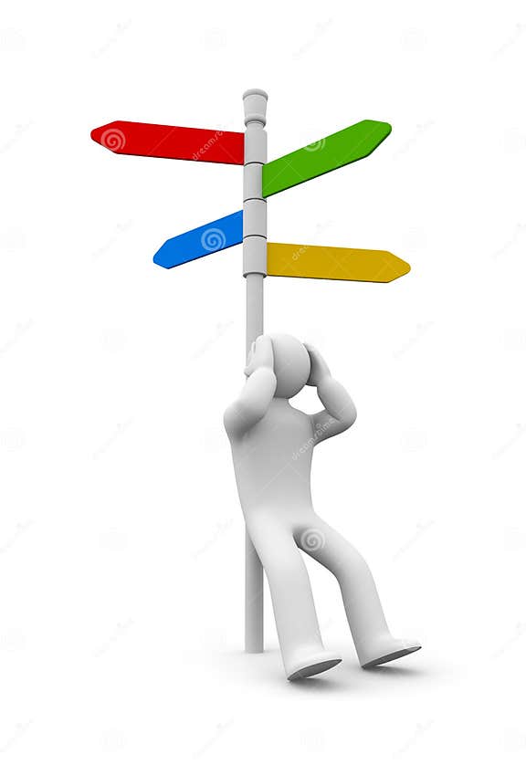 Difficult choice stock illustration. Illustration of motivation - 19490231