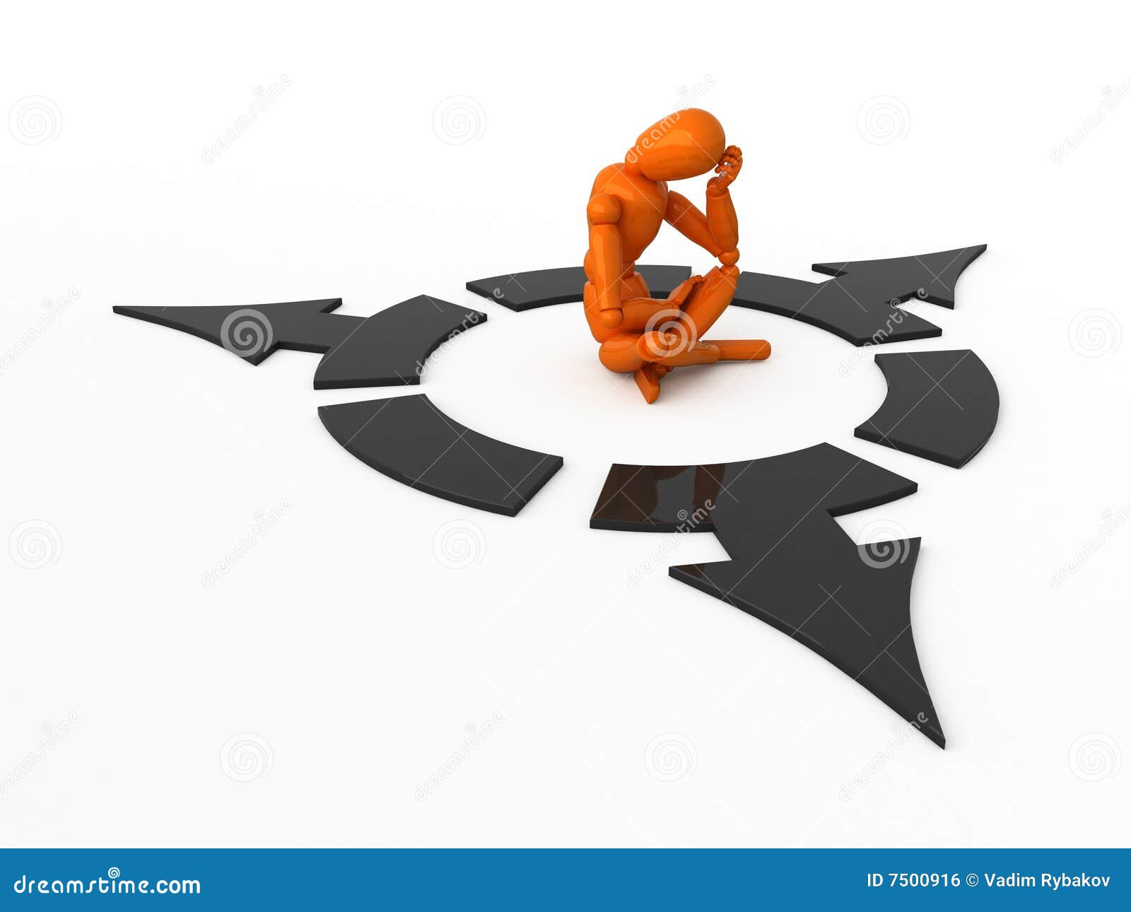 Difficult choice stock illustration. Illustration of crossroad - 7500916