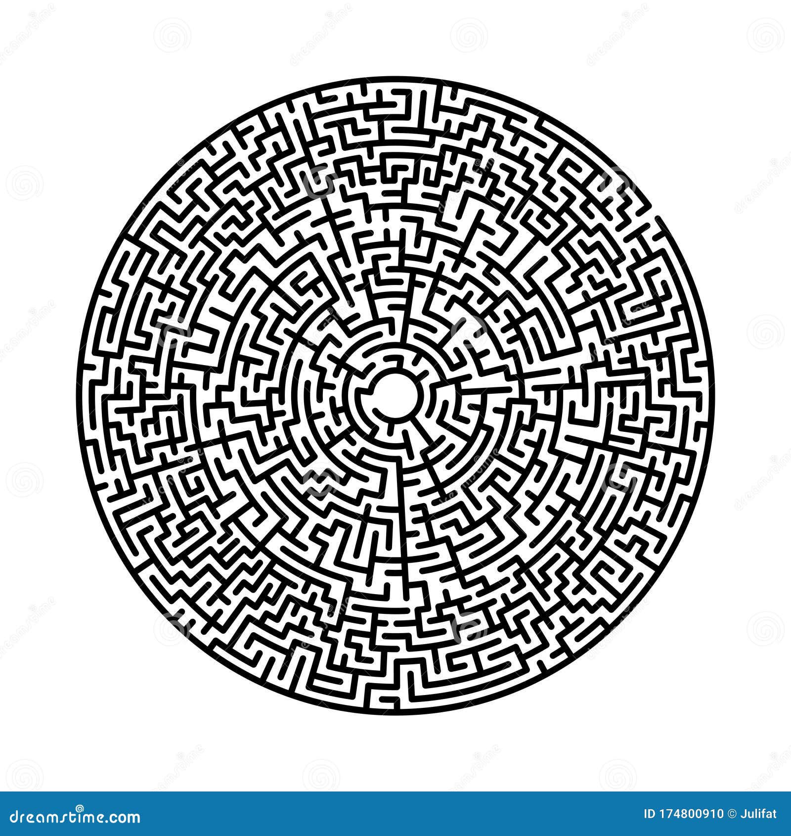 Difficult Circle Maze. Hard Round Vector Labirinth. Vector Black Circle ... Difficult Circle Maze. Hard Round Vector Labirinth. Vector Black Circle ...