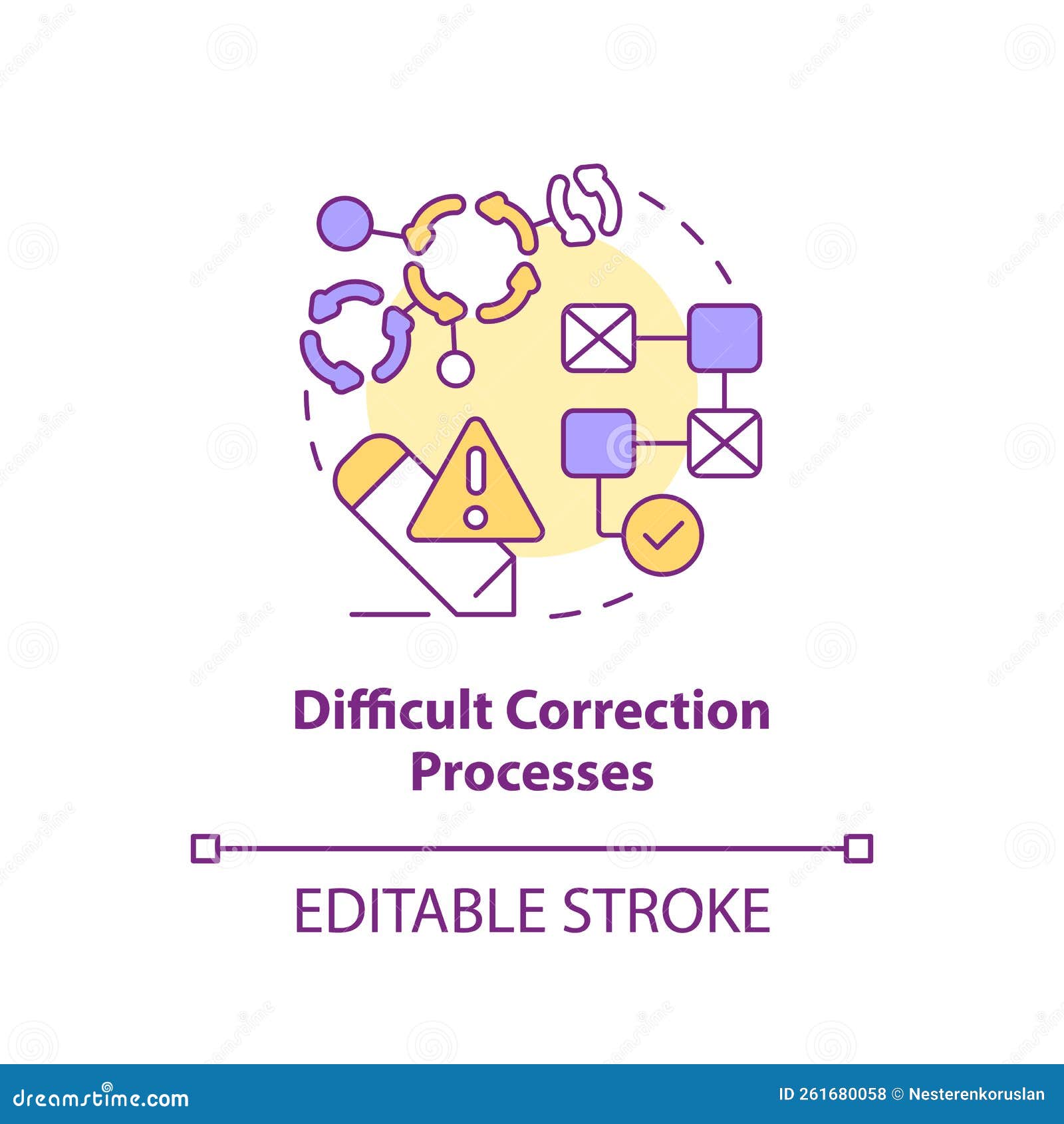 Difficult Correction Processes Concept Icon Stock Vector - Illustration of intelligence, logo ...