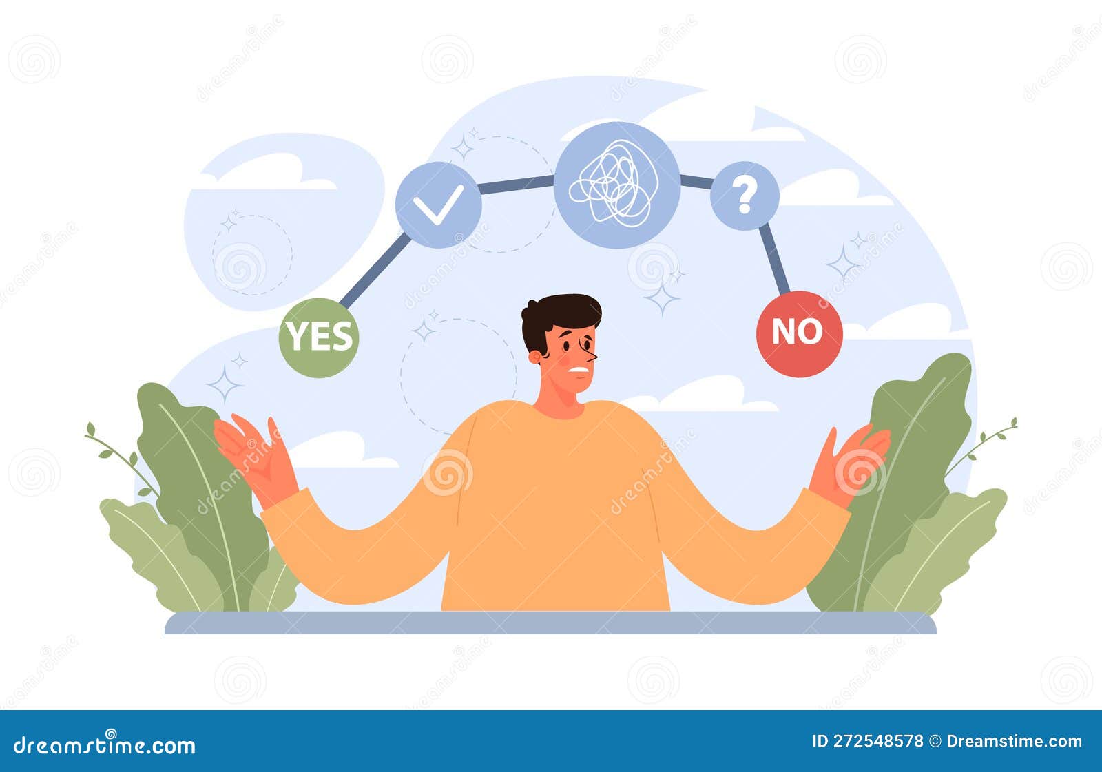 Difficult Decision-making Concept Set. Multiple Options Dilemma Stock ...